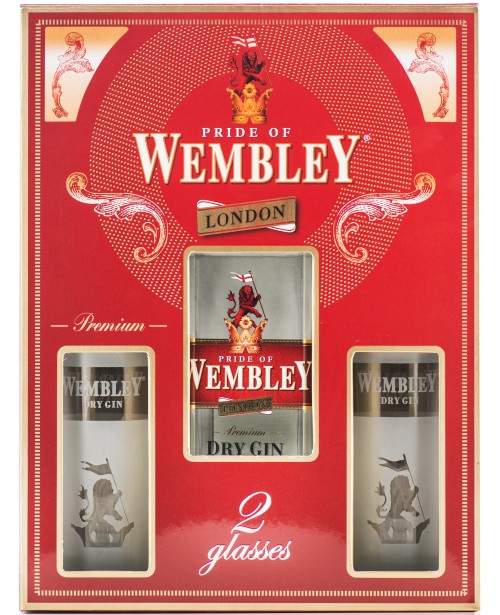 Wembley Dry Gin cu 2 Pahare 0.7L Gin | FineStore