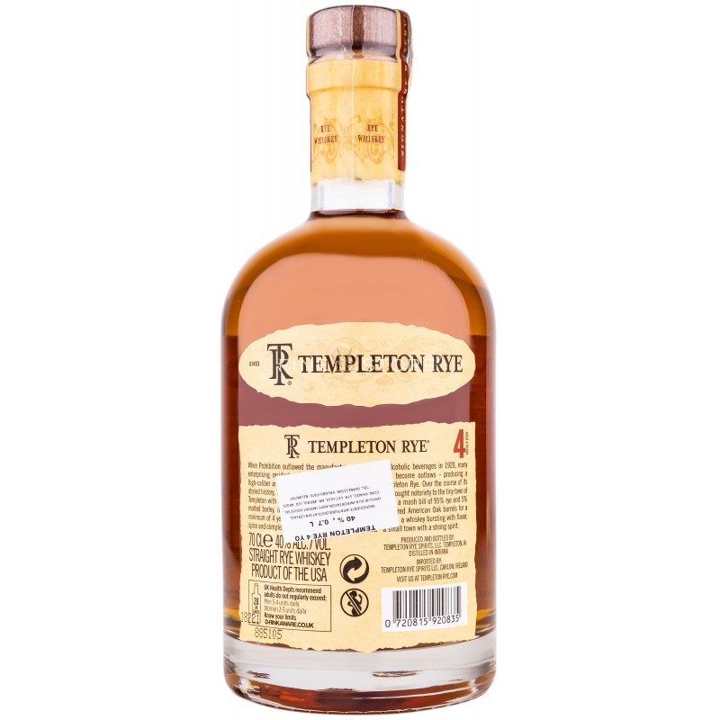 Templeton Rye Signature Reserve 4 Ani 0.7L Whisky Rye Whiskey | FineStore