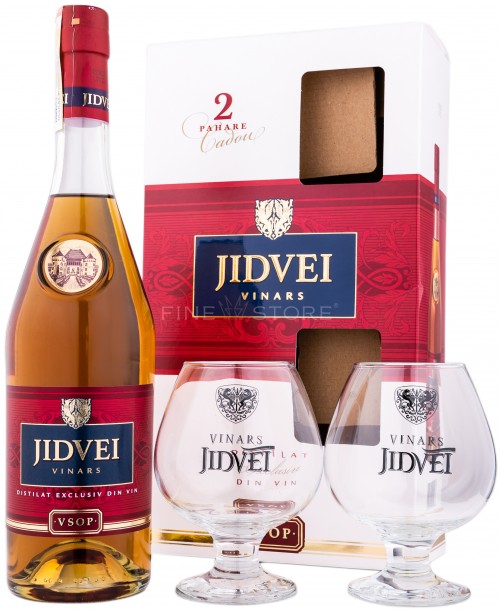 Jidvei Vinars VSOP cu 2 Pahare 0.7L Brandy | FineStore