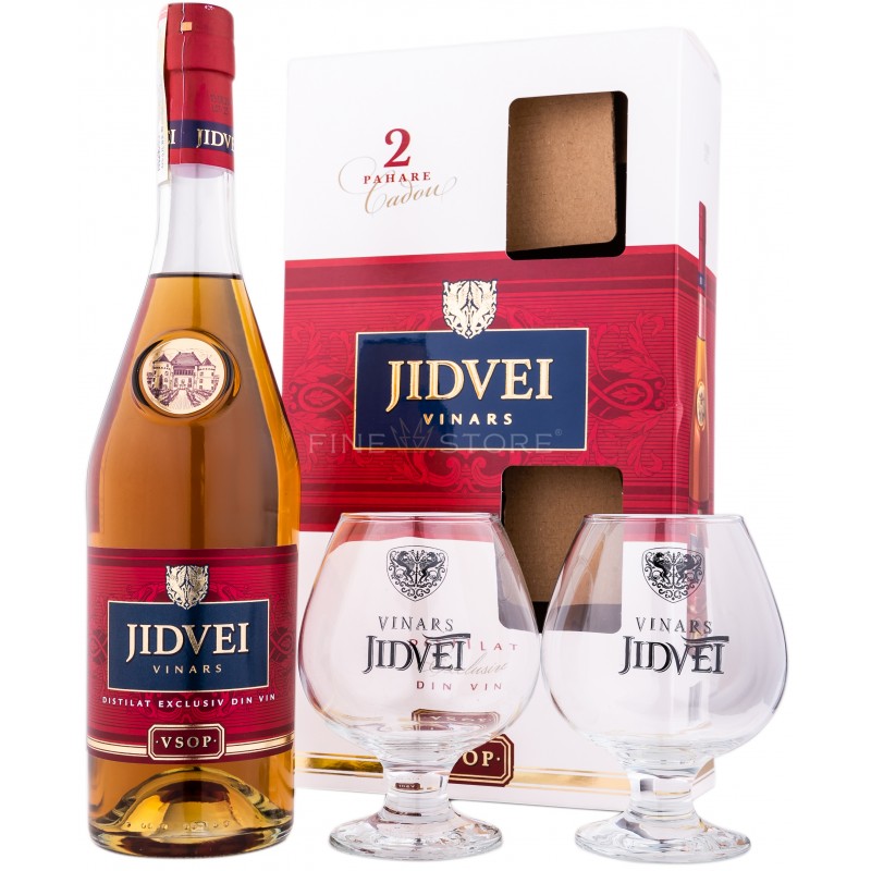 Jidvei Vinars VSOP cu 2 Pahare 0.7L Brandy | FineStore