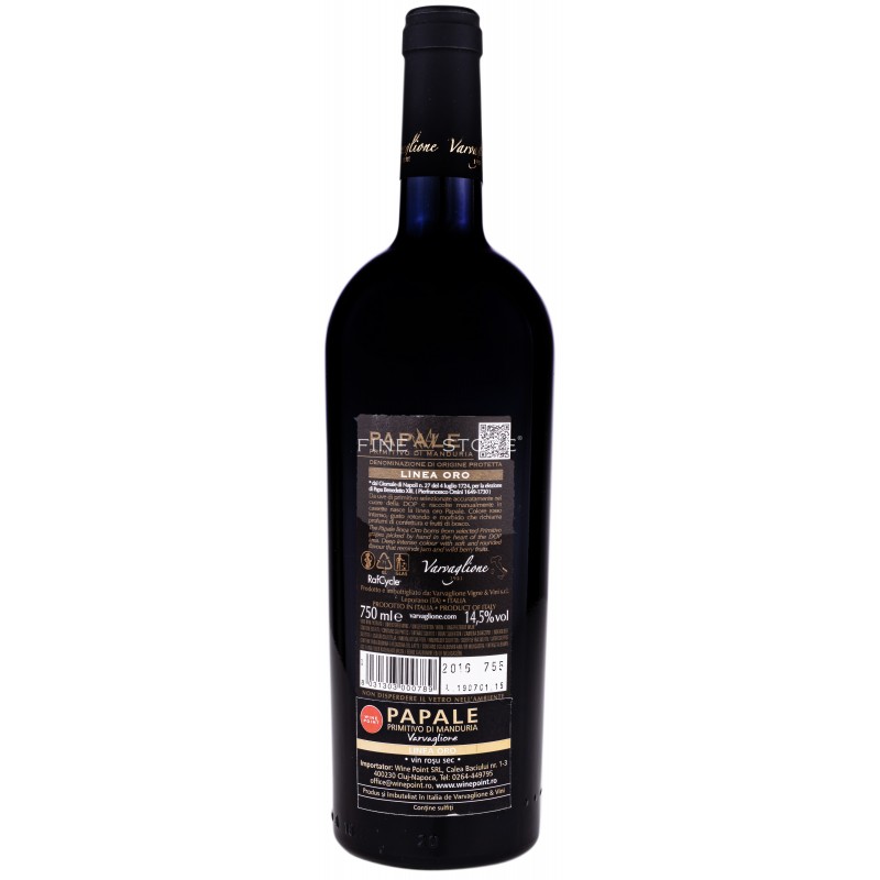 Varvaglione Papale Linea Oro Primitivo Di Manduria 0.75L Vin Italia ...