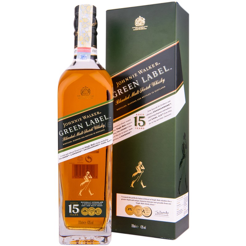 Johnnie Walker Green Label 15 Ani 0.7L Whisky Blended Malt | FineStore